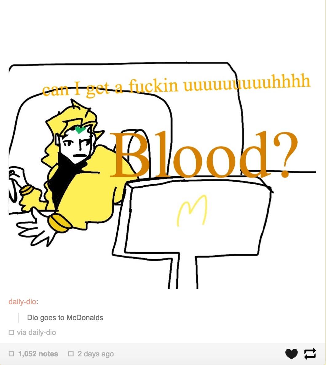 Dio goes to McDonalds | JoJo's Bizarre Adventure | Know Your Meme