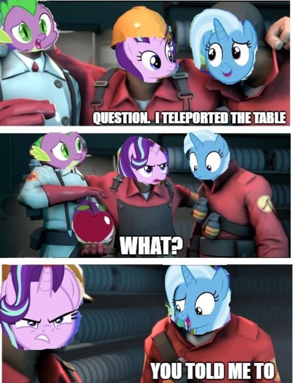 I have done nothing but teleport tables for three days | My Little Pony ...
