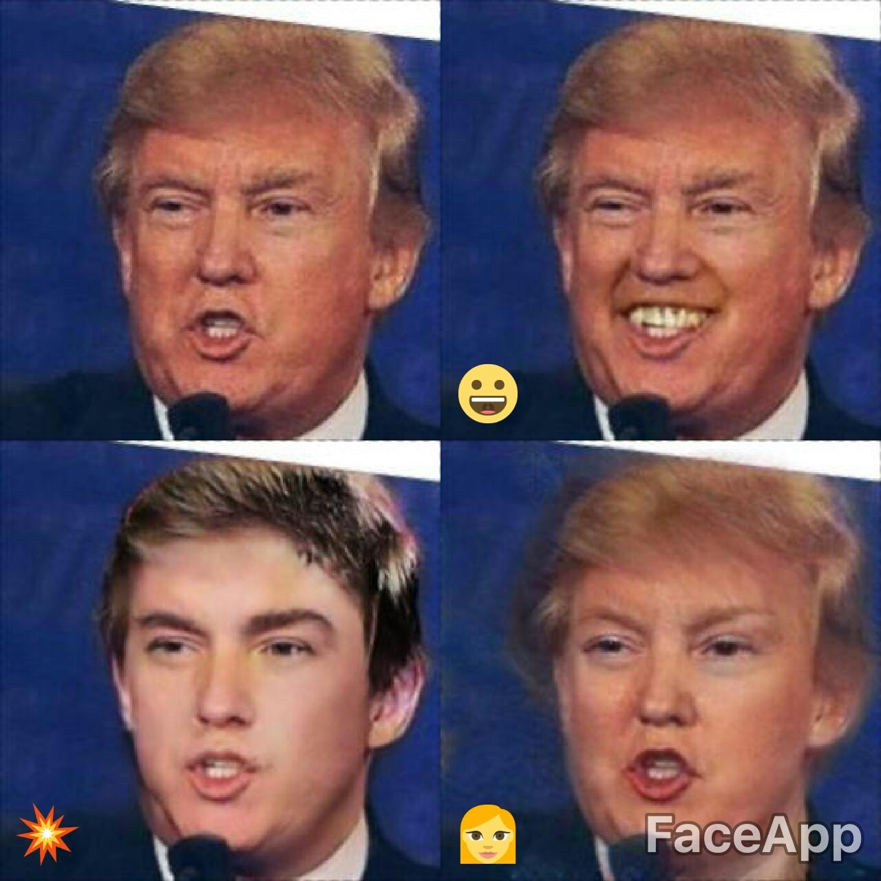 The many faces of Donald Trump | FaceApp | Know Your Meme