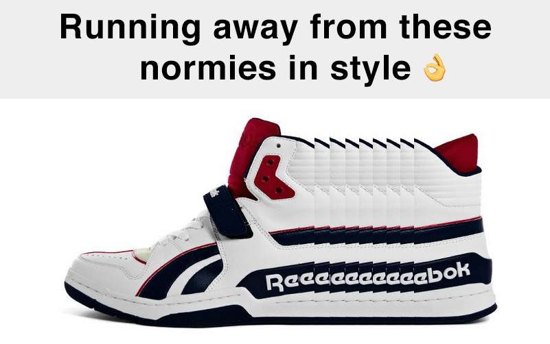 Running away from these normies in style | REEEEEEE | Know Your Meme