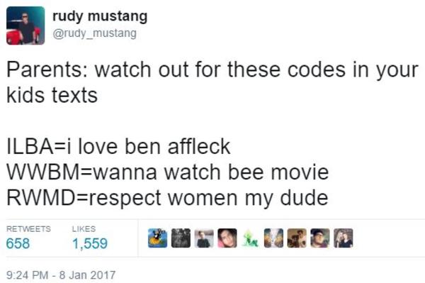 Parents: watch out for these codes in your kids texts: RWMD=respect ...