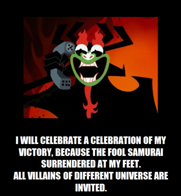Only one person celebrates that episode. And it's Aku | Samurai Jack ...