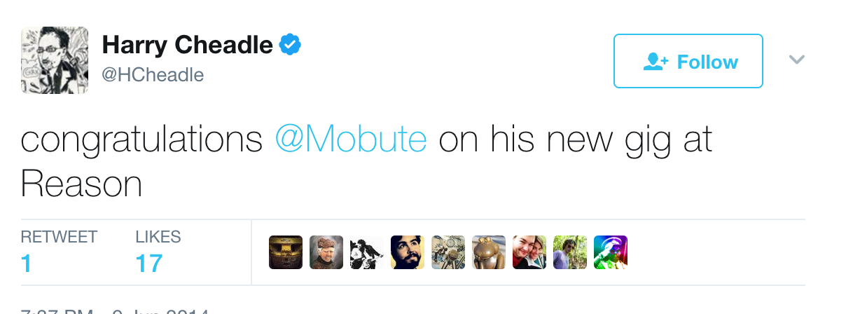 Harry Cheadle Tweet | Congratulations @Mobute | Know Your Meme