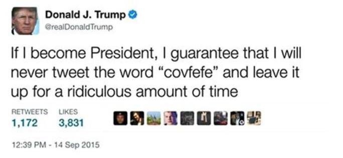 Every time he says anything, there's always a tweet that contradicts ...