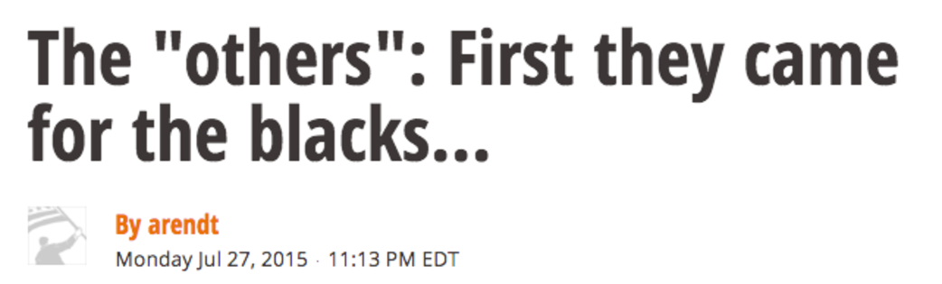 Daily KOS | First They Came... | Know Your Meme