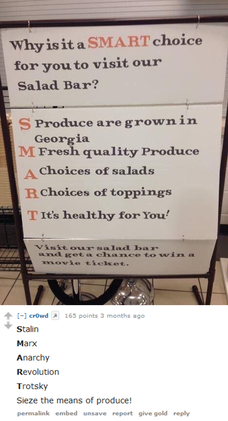 Sieze the means of produce! | Bad Acronyms | Know Your Meme
