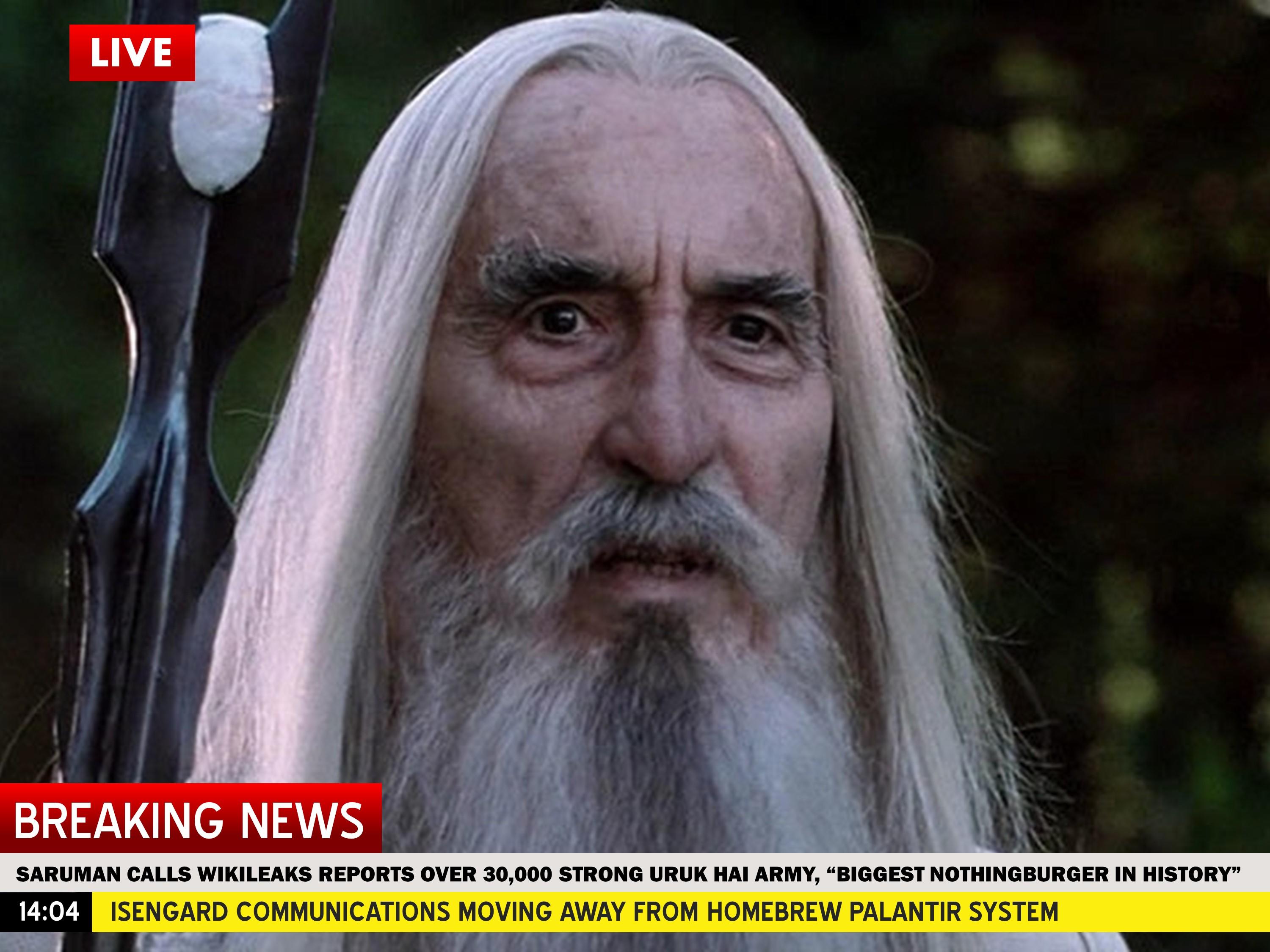 Breaking News Saruman Says Wikileaks a Nothingburger | #Orcposting ...