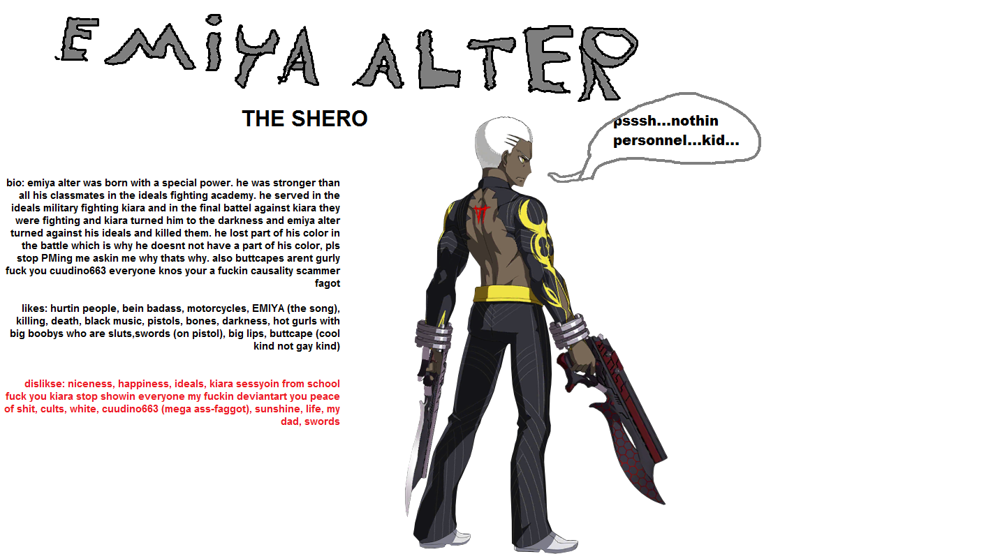 Emiya Alter | Coldsteel The Hedgeheg | Know Your Meme