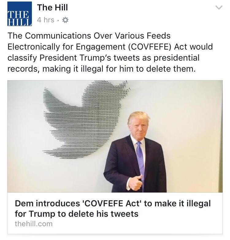 From meme to (proposed) policy. | Covfefe | Know Your Meme