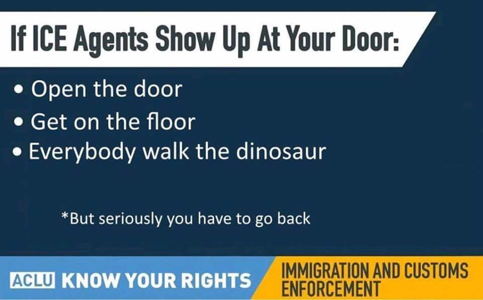 ACLU gives illegals some great advice. | Everybody Walk the Dinosaur ...