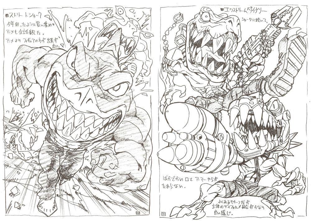 Extreme Dinosaurs/Street Sharks fanart by Hiroyuki Imaishi. | Studio ...