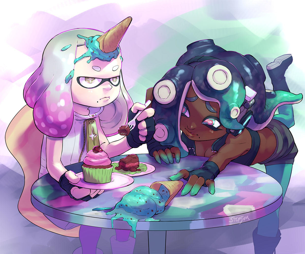 "splatoon 2 splatfest cake vs ice cream. try it!" - by stupjam ...