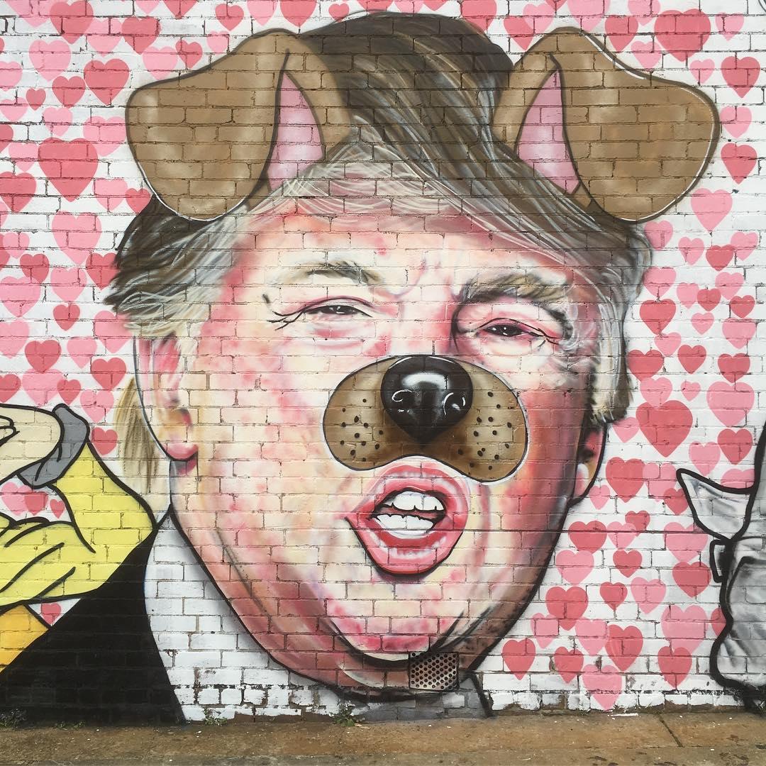 Trump with Dog Snapchat Filter Mural | Lushsux | Know Your Meme
