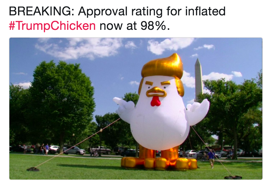 BREAKING: Approval rating for inflated #TrumpChicken now at 98% ...