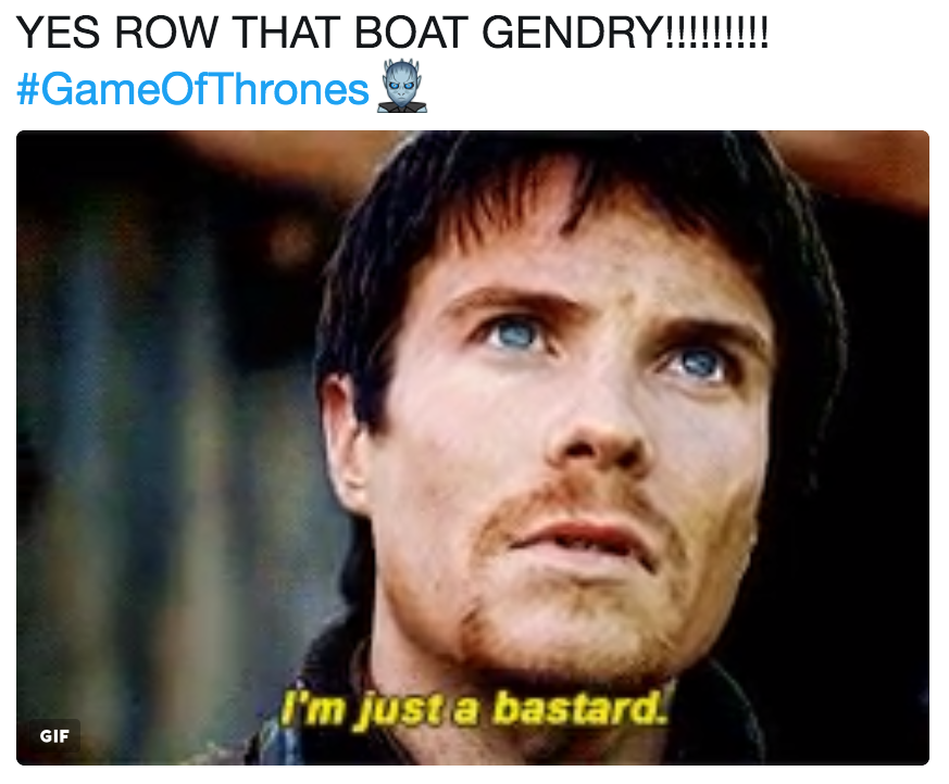YES ROW THAT BOAT GENDRY!!!!!!!!! #GameOfThrones | Where Is Gendry ...