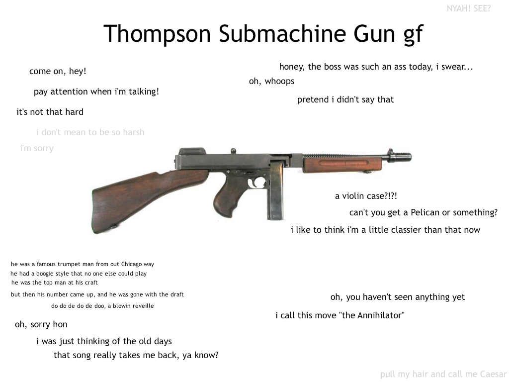Tompson SMG GF | Ideal GF | Know Your Meme