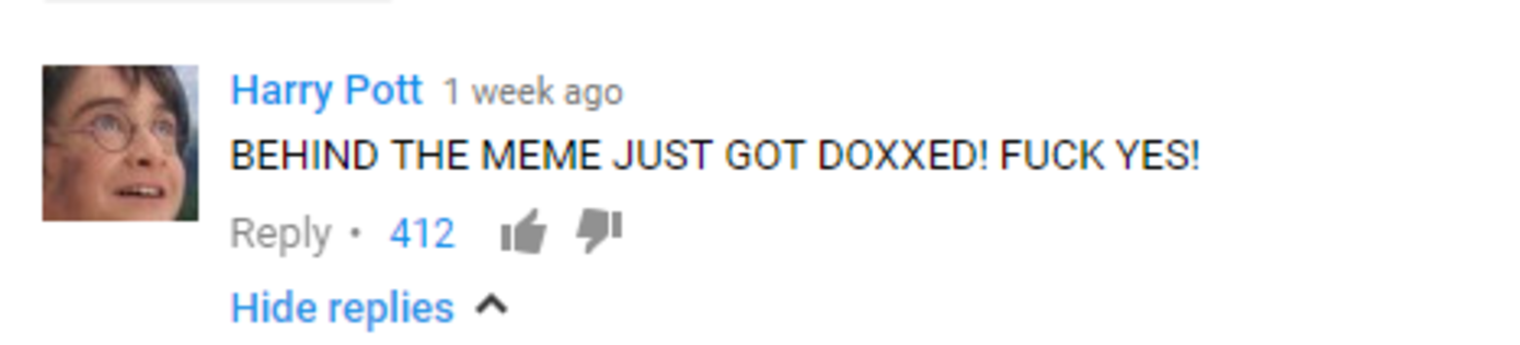 Doxxing is not a good thing, though. | Behind The Meme | Know Your Meme