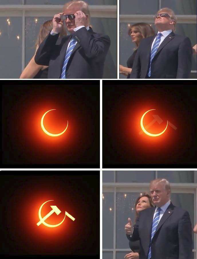 Communist Eclipse | Donald Trump Staring at the Eclipse | Know Your Meme