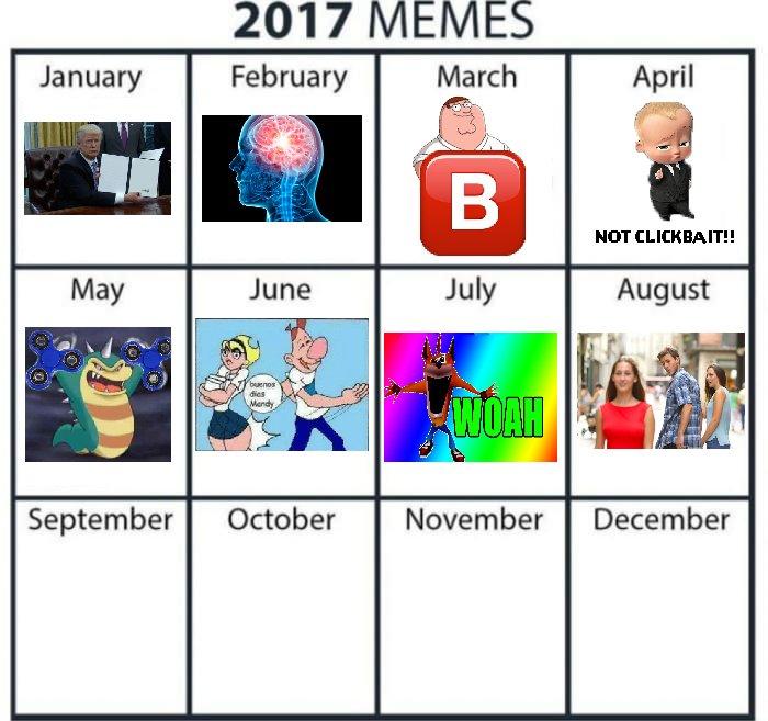 Meme of the month calendar- August update | Meme of the Month Calendars ...
