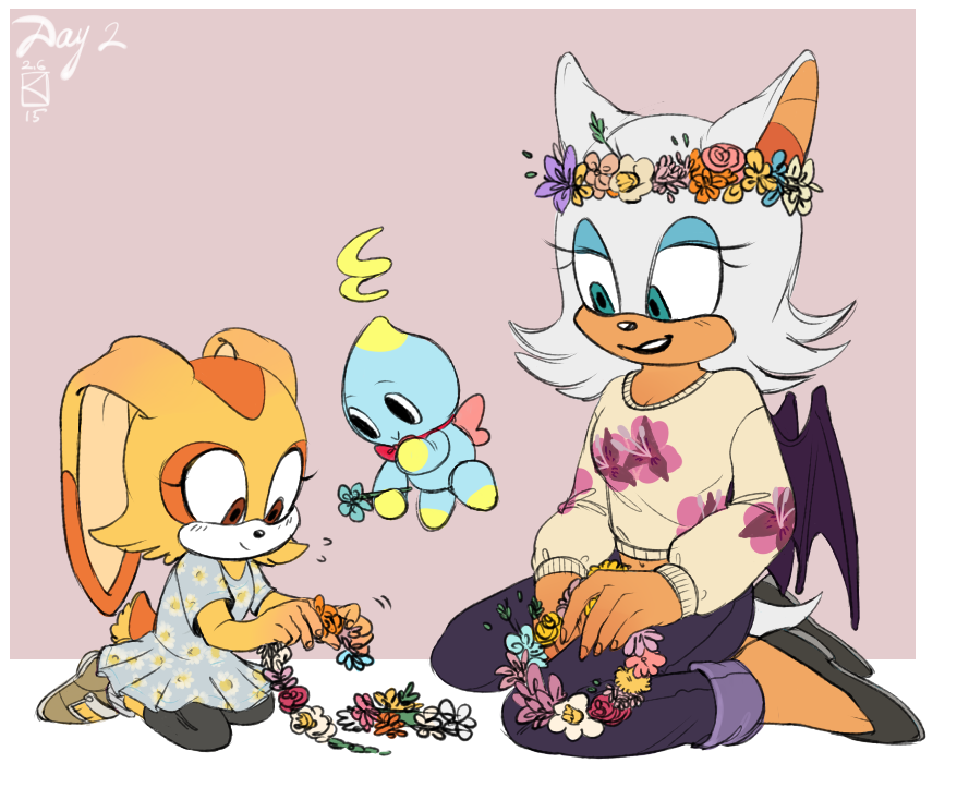 Cream and Rouge making flower headbands | Sonic the Hedgehog | Know ...