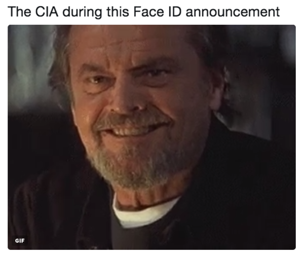The CIA during this Face ID announcement | Apple Face ID | Know Your Meme