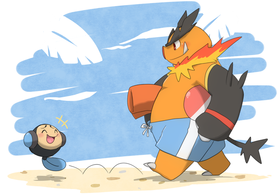 Tympole and Emboar going to the beach | Pokémon | Know Your Meme