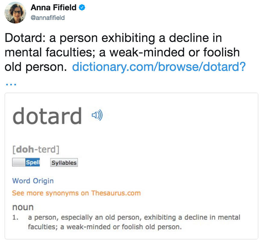 Dotard definition | Dotard | Know Your Meme