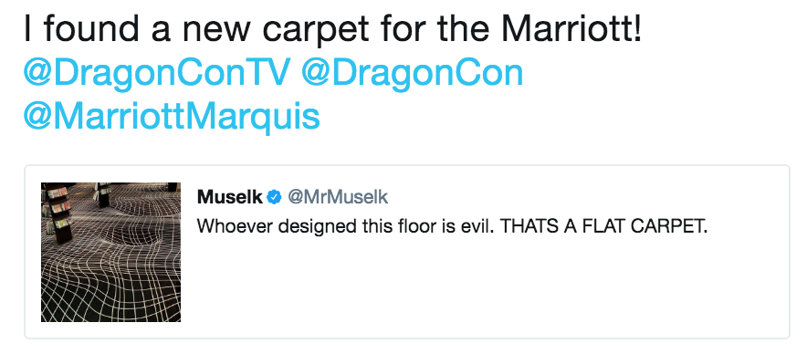 I found a new carpet for the Marriott! @DragonConTV @DragonCon ...