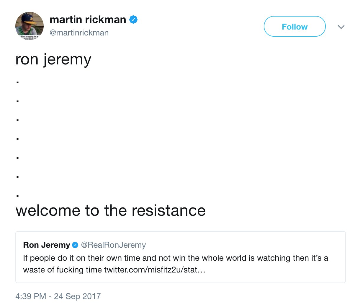 Ron Jeremy | Welcome To The Resistance | Know Your Meme