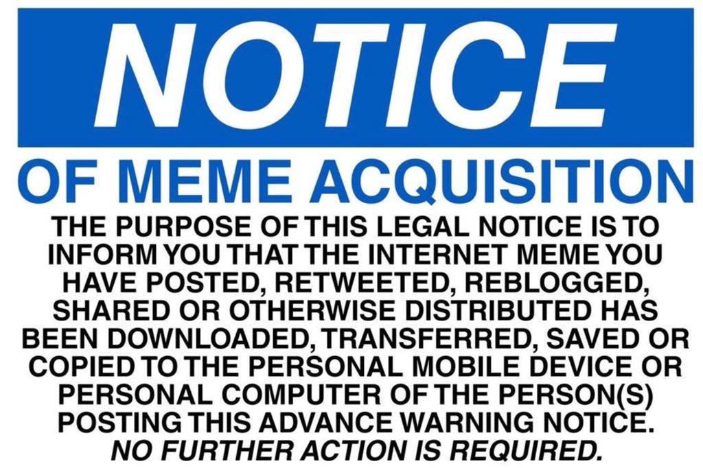 yet another notice of meme acquisition | Notice of Meme Acquisition ...