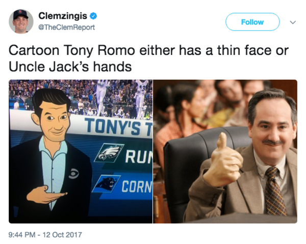 Uncle Jack Hands | Cartoon Tony Romo | Know Your Meme