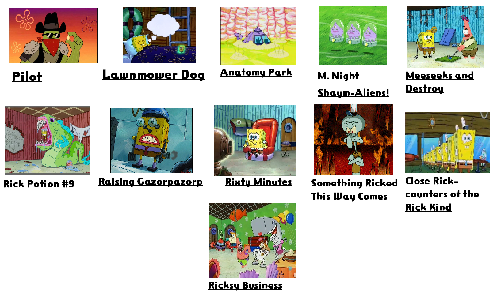 Rick & Morty season 1 | SpongeBob Comparison Charts | Know Your Meme