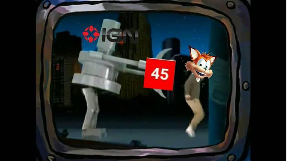 Run Bubsy! IGN bot is giving you a 45! | Bubsy | Know Your Meme