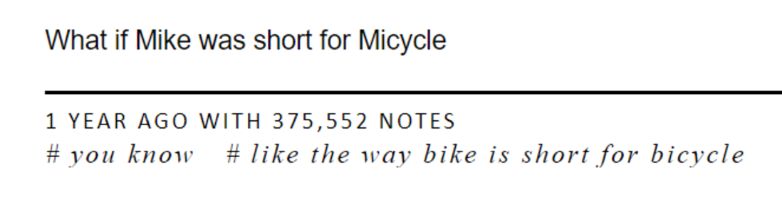 What if Mike was short for Micycle | Bike Is Short for Bichael | Know ...