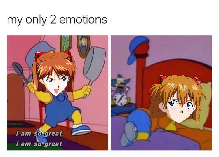Asukas Two Emotions Neon Genesis Evangelion Know Your Meme