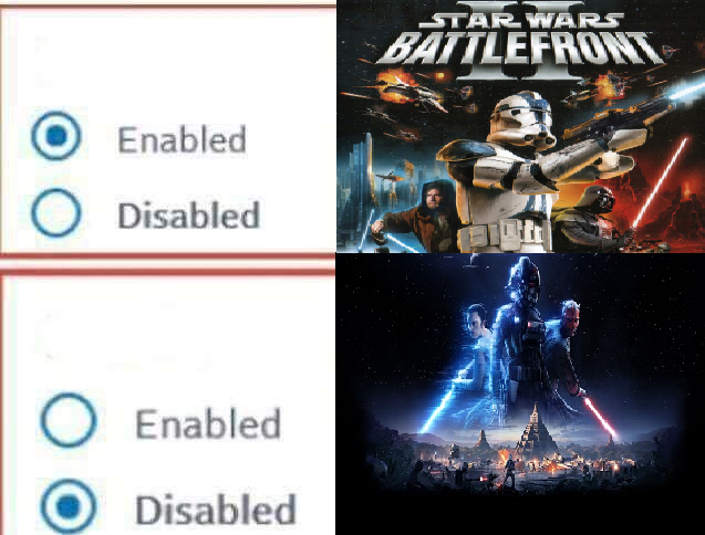 Star Wars Battlefront II | Enabled / Disabled | Know Your Meme