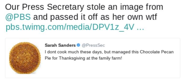 Our press secretary stole an image from @PBS and passed it off as her ...