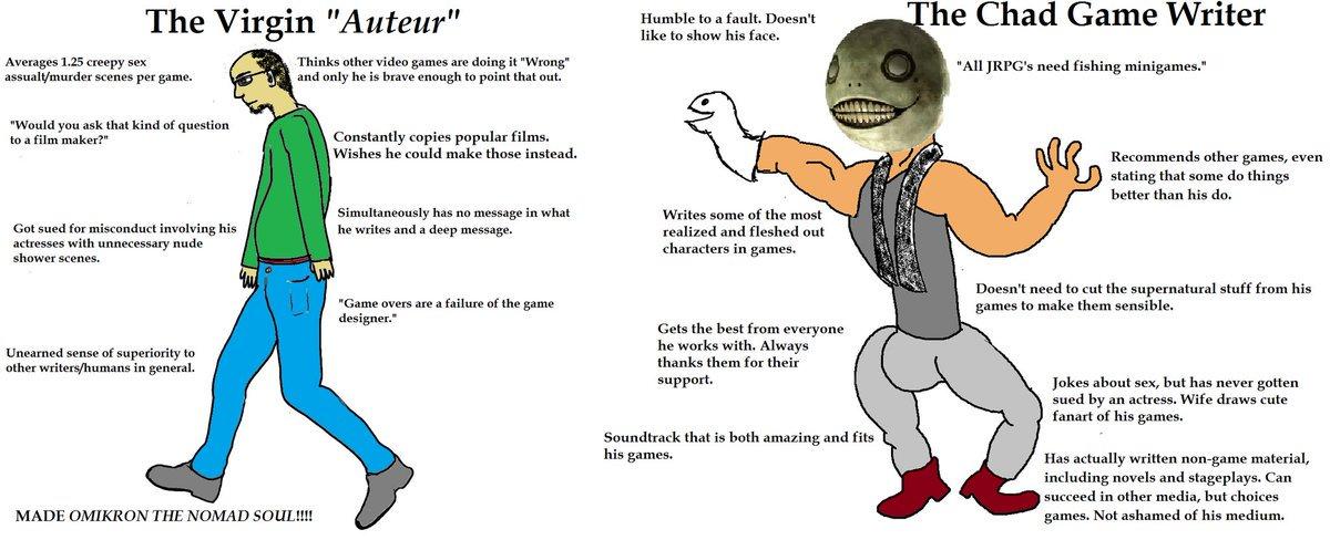 The Virgin "Auteur" vs. The Chad Game Writer | Virgin vs. Chad | Know ...
