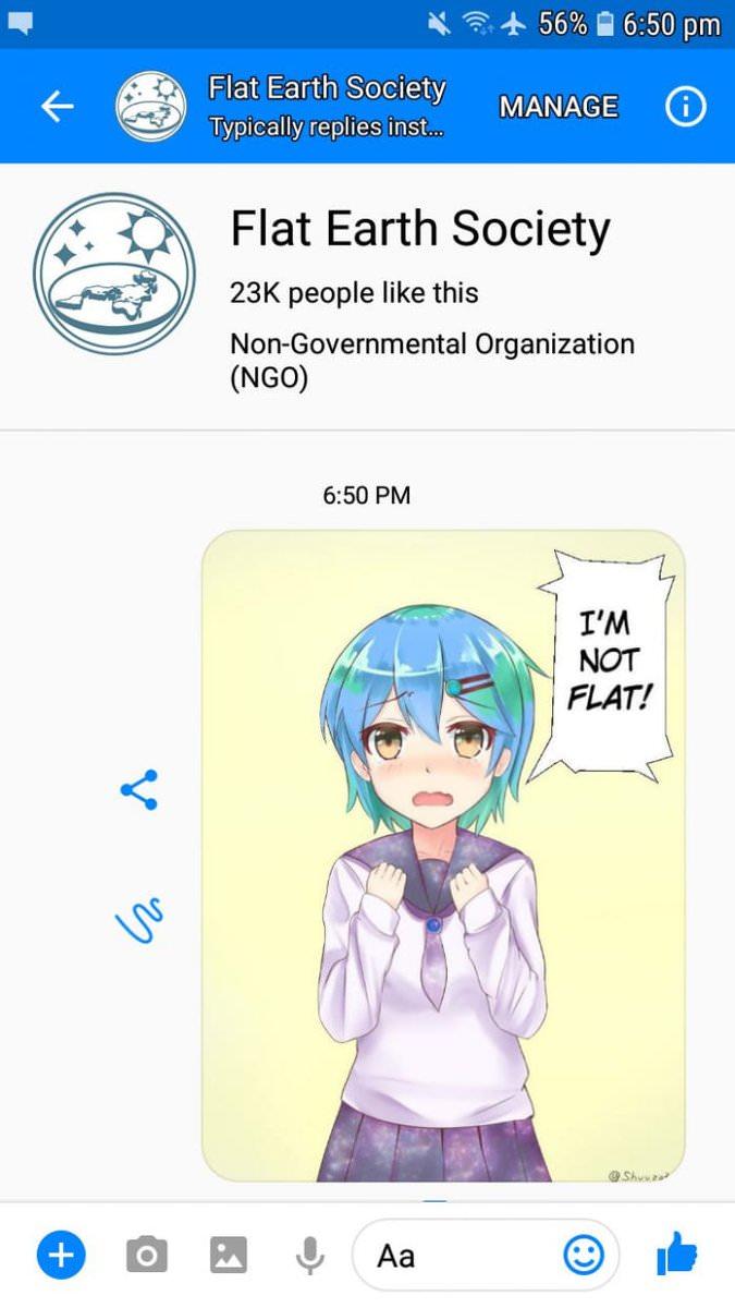 Earth-chan to Flat Earth Society | Earth-chan | Know Your Meme
