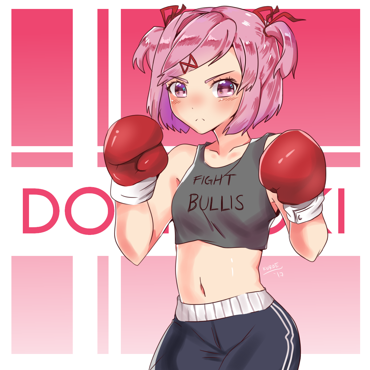 "Natsuki fights bullis" - by KuroeArt. | Doki Doki Literature Club ...