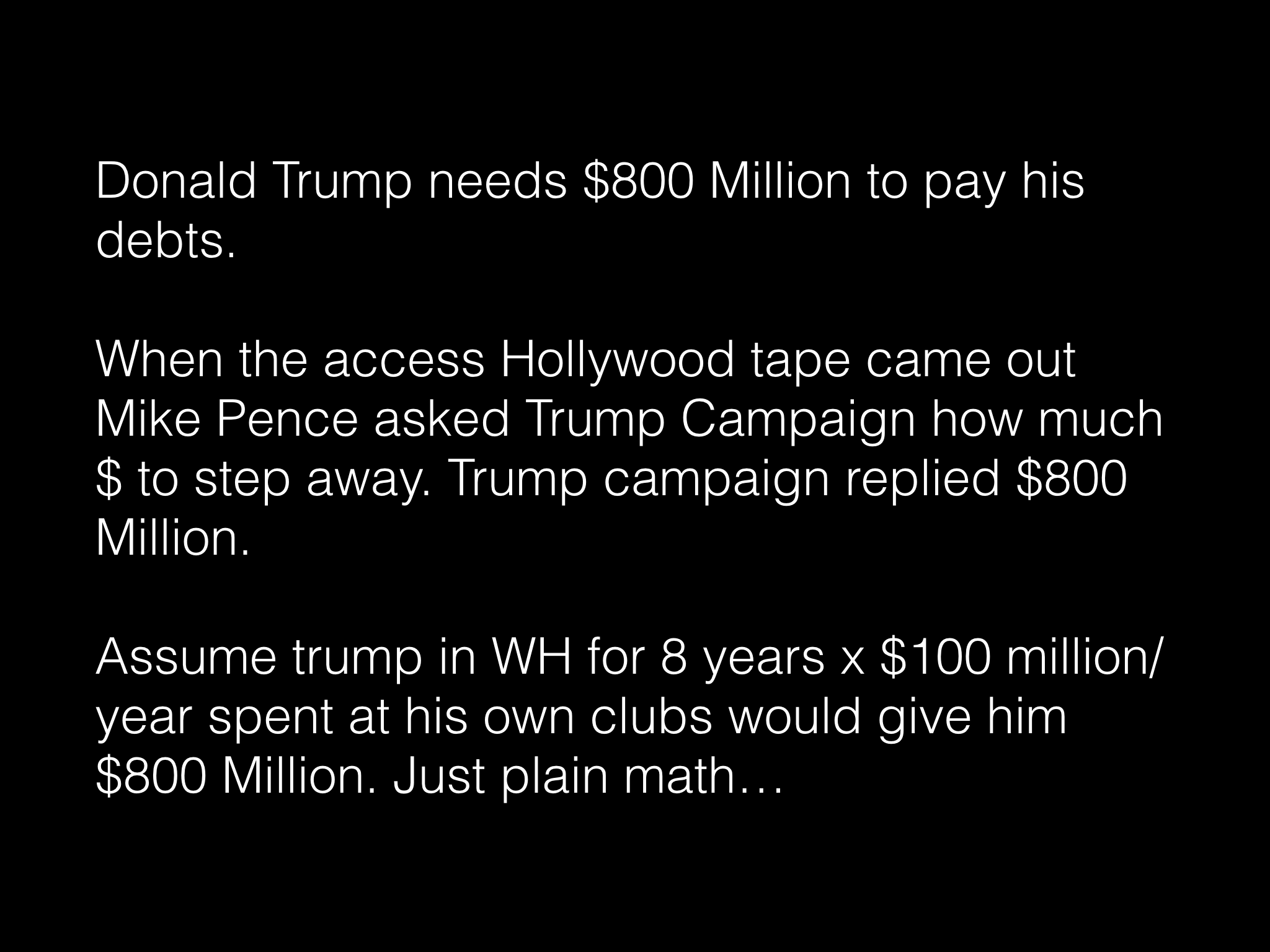 How Much Money Does Donald Owe Putin let s Calculate Donald Trump