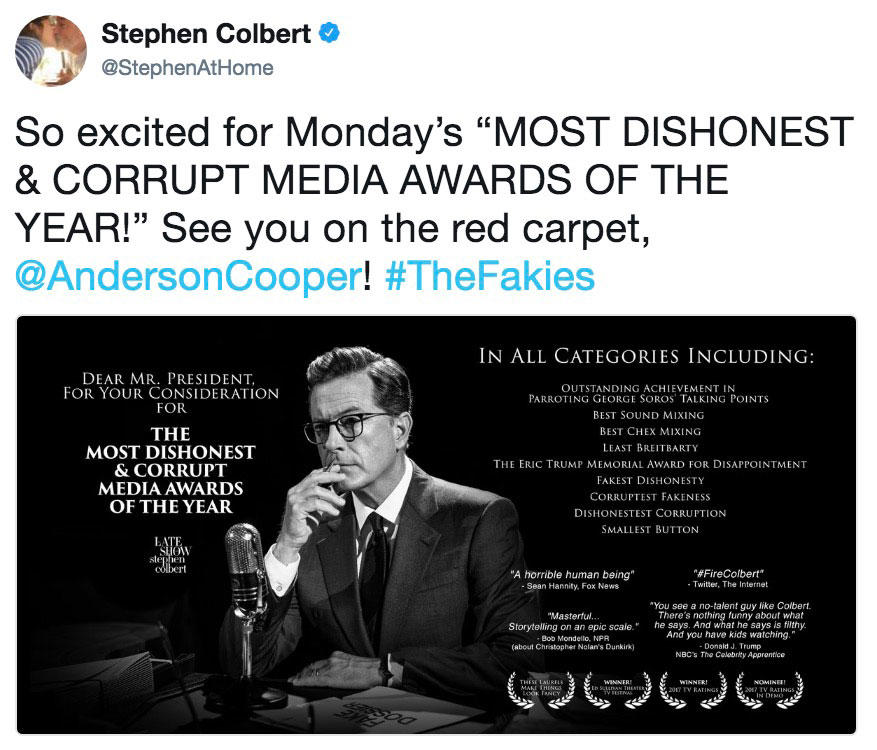 So excited for Monday’s “MOST DISHONEST & CORRUPT MEDIA AWARDS OF THE ...