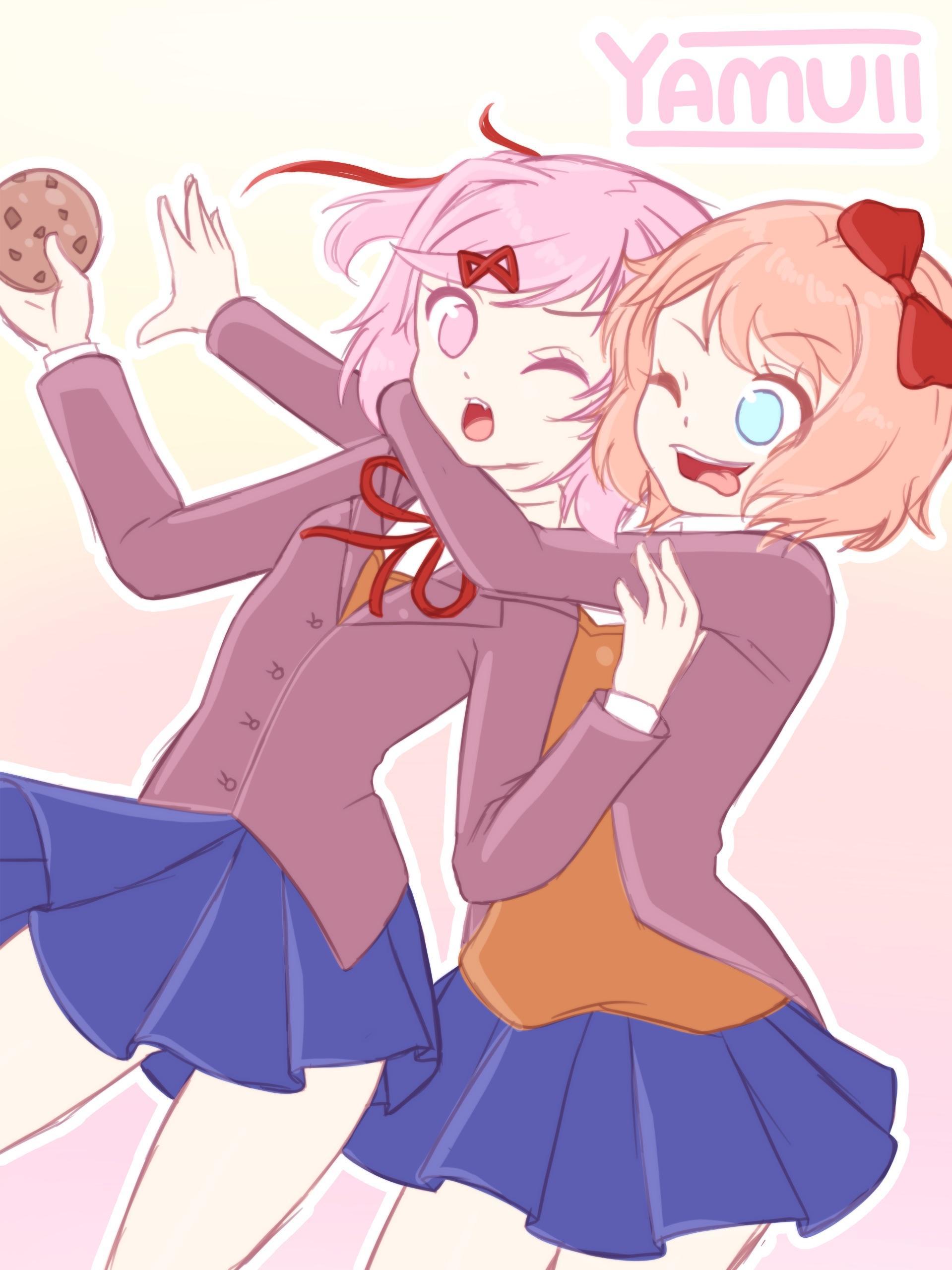 "Come on Natsuki, just one bite!" - by Yamuii. | Doki Doki Literature ...