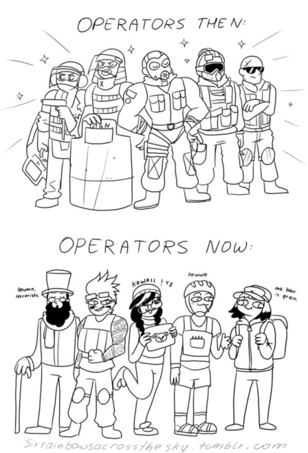 Rainbow Operators Then and Now | Rainbow Six Siege | Know Your Meme
