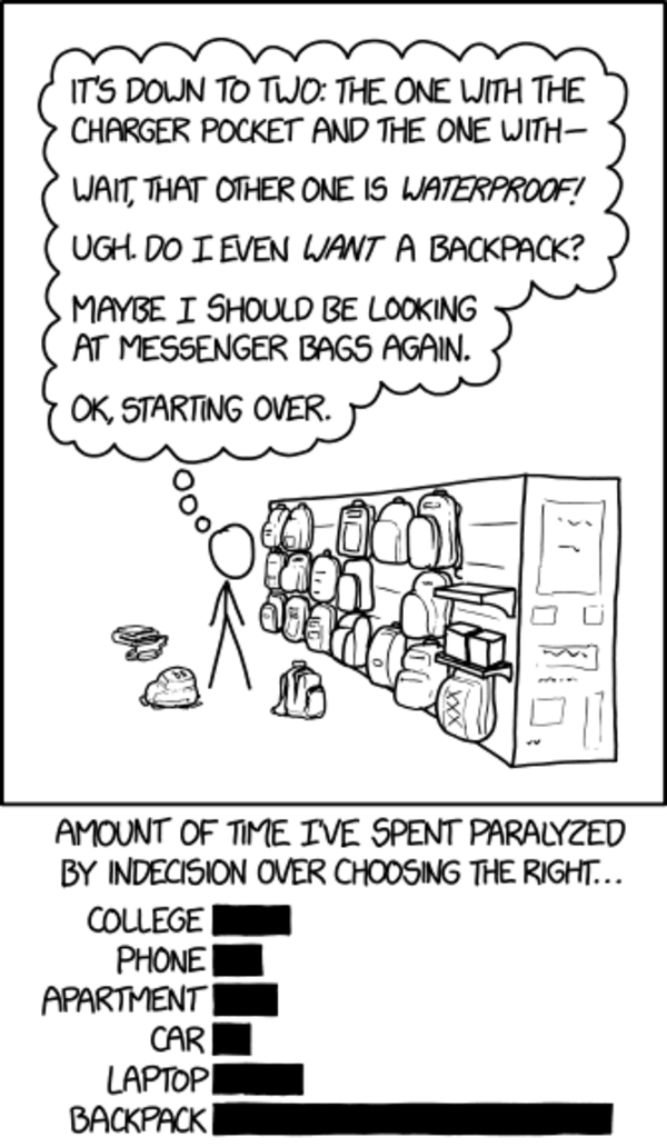 Backpack Decisions | xkcd | Know Your Meme