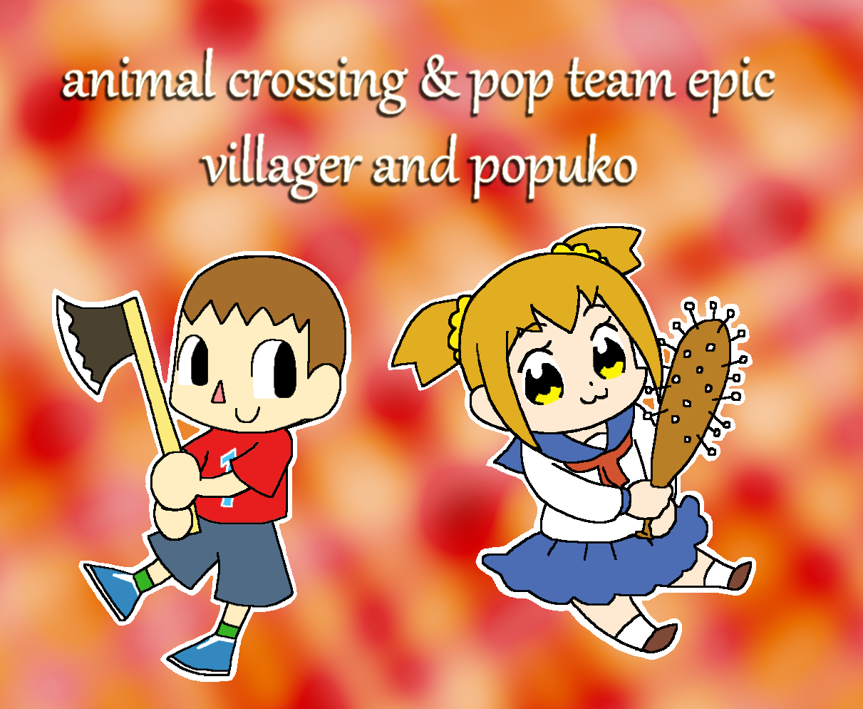 villager and popuko | Pop Team Epic | Know Your Meme
