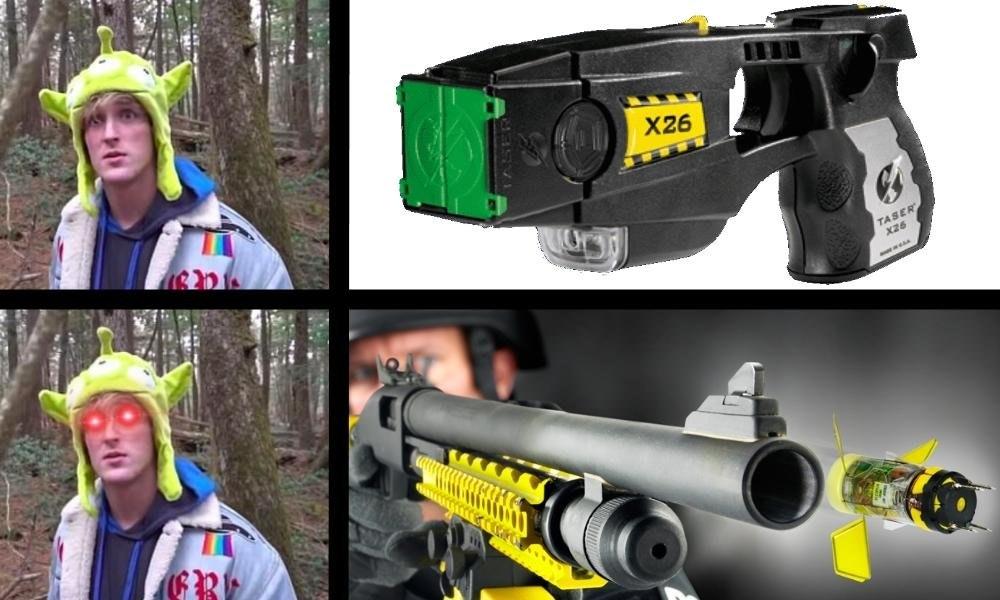 Logan Paul Taser Gun | Logan Paul Tasering Dead Rat | Know Your Meme