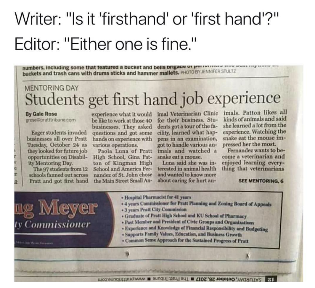 Is it "firsthand" or "first hand" | FAIL / Epic Fail | Know Your Meme