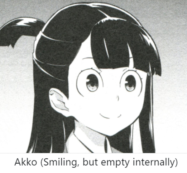 Akko (Smiling, but empty internally) | Little Witch Academia | Know ...
