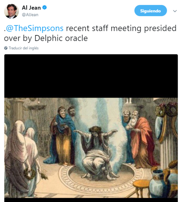 The Simpsons recent staff meeting presided over by Delphic oracle | The ...
